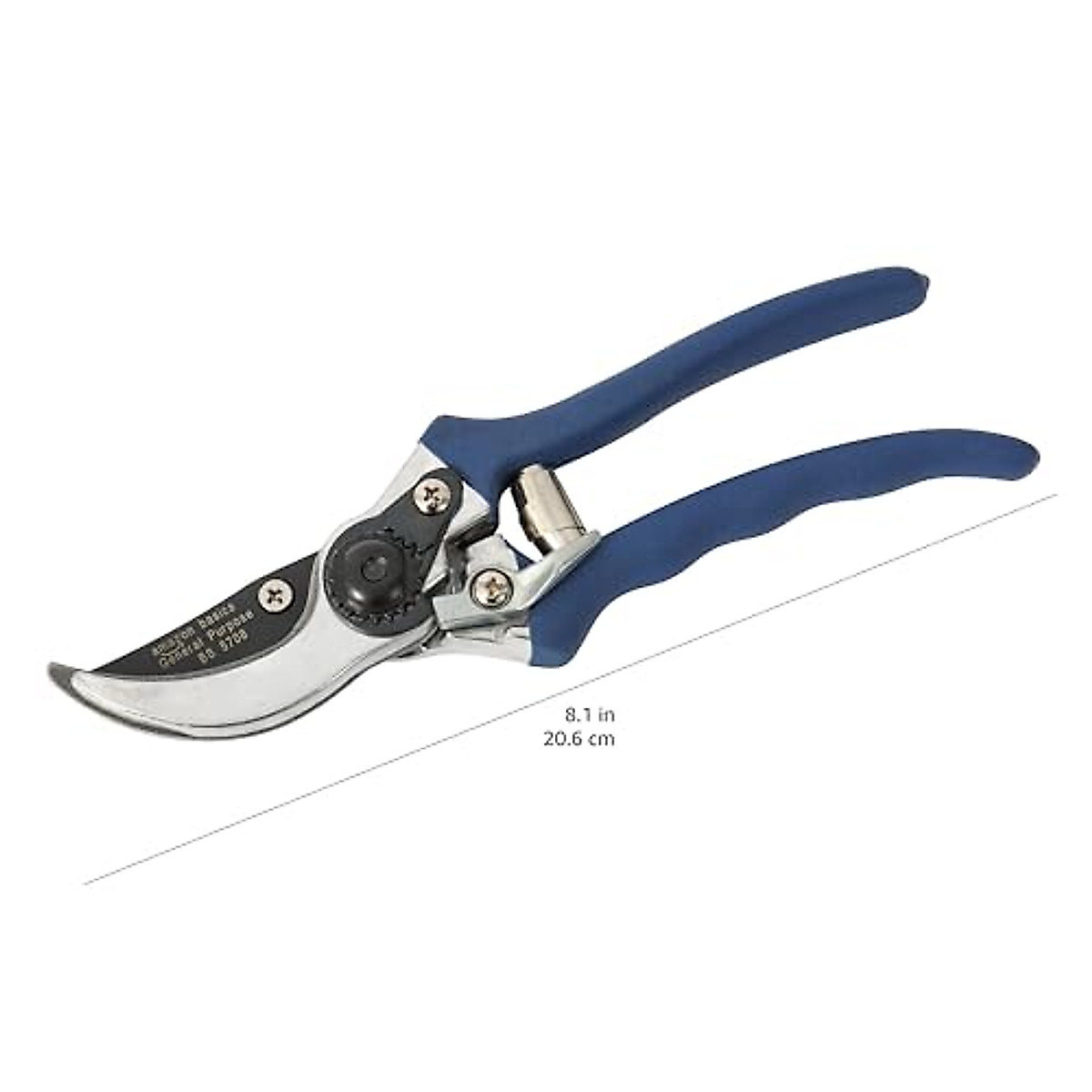 Amazon Basics 8-Inch Steel Bypass Pruning Shears, Blue
