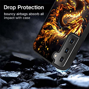 DHEEBFWE for Samsung Galaxy S23 Plus Thin Soft Frosted TPU Case Shock-Absorption Anti-Scratch Durable Protective Cover for Samsung Galaxy S23 Plus 2023 6.6",Fire Dragon