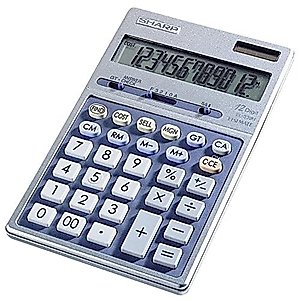 Sharp EL339HB Semi-Desk Executive Metal Top 12-Digit Calculator