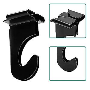 Kyuionty 20Pcs Drop Ceiling Hooks Zinc Alloy T-Bar Track Clip Hooks for Suspended Drop Ceiling Tiles, Ceiling Hooks for Hanging Plants & Office Classroom Decorations (Black)
