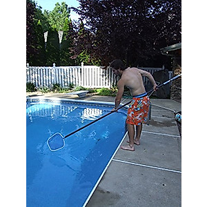 JED Pool Tools 50-560-16 Professional Deluxe Anodized Telescopic Pole, 16-Feet,Black and Silver