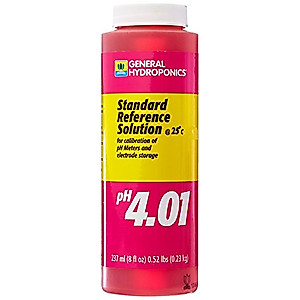 General Hydroponics GH1541 PH 4.01 Calibration Solution for Gardening, 8-Ounc, 8 Ounce, natural