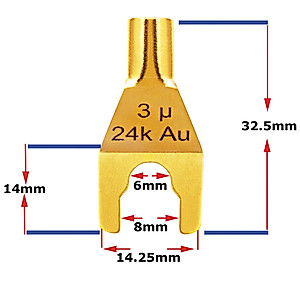 WORLDS BEST CABLES 3 Foot - Canare 4S11 – Audiophile Grade - HiFi Star-Quad Speaker Cable Pair with Eminence Gold Banana & Spade Connectors