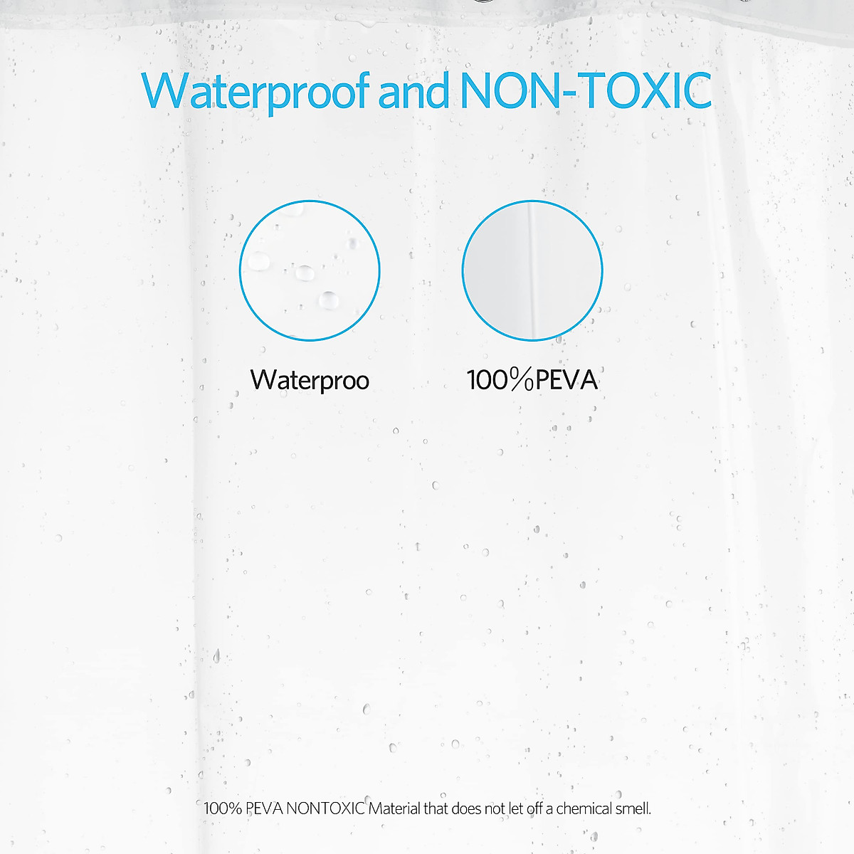EHZNZIE Clear Shower Curtain Liner Light Weight PEVA, Shower Liner 72x72 Inches, Waterproof, No Chemical Smell with 12 Rust Proof Metal Grommets for Bathroom Shower Curtain