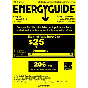 Upstreman 3.2 Cu.Ft Mini Fridge with Freezer, Single Door Mini Fridge, Adjustable Thermostat, Mini Refrigerator for Dorm, Office, Bedroom, Black-BR321