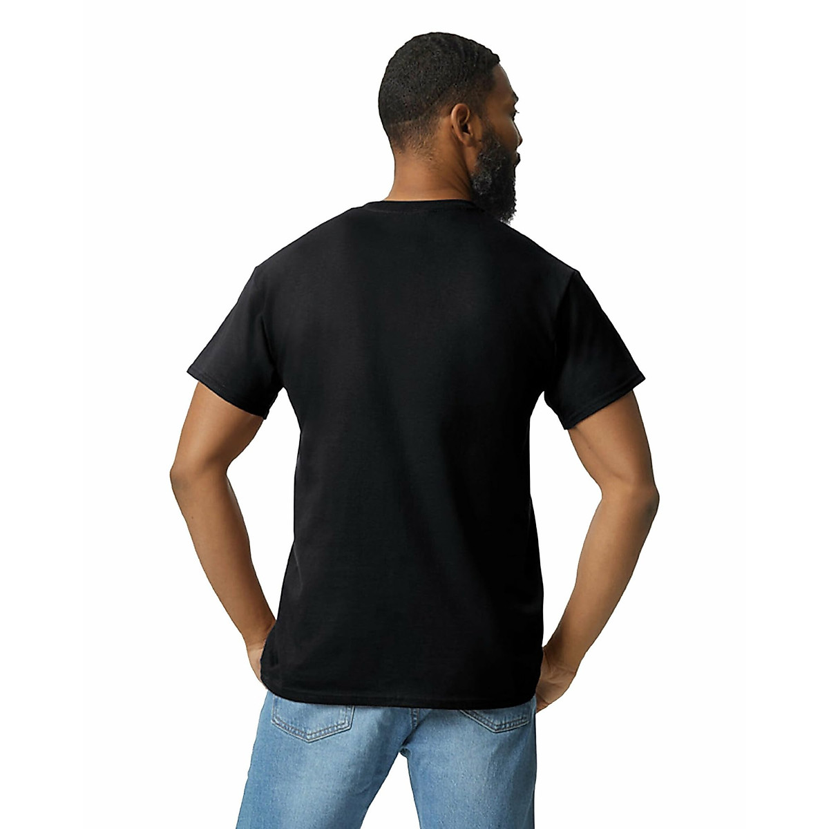 Gildan Adult Ultra Cotton T-Shirt with Pocket, Style G2300, 2-Pack, Black, Large