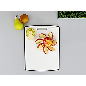 Dexas PolyDuO Reversible Cutting Board, 11 x 14.5 Inches, White and Midnight Granite
