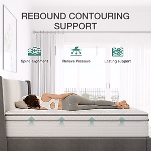 Novilla 10 inch Twin Mattress, Hybrid Mattress Twin Size with Comfortable Foam & Individually Pocket Spring, Twin Size Mattress in a Box for Back Pain Relief & Support, Certipur-Us Certified