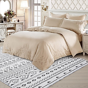 Area Rugs for Living Room, 4x6 Feet Soft Machine Washable Boho Farmhouse Rugs for Bedroom Under Dining Table - Non-Slip Neutral Morden Indoor Floor Carpet for Bedroom Dining Room Office