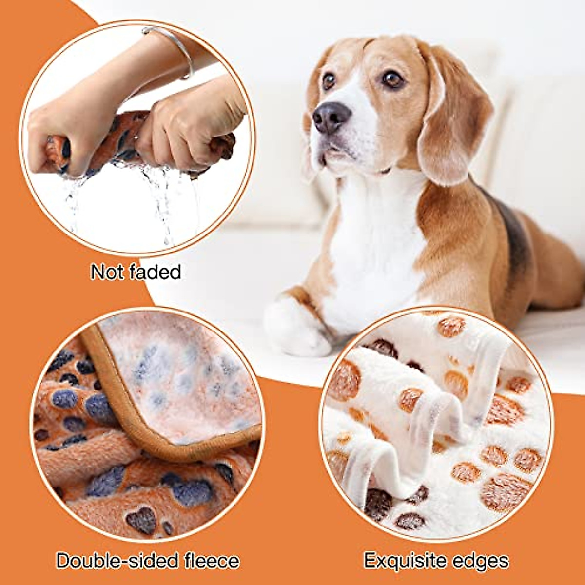 18 pcs Fleece Pet Blanket Soft Warm Sleep Mat Fluffy Cute Puppy Supplies Cute Paw Bone Star Elephant Dot Heart Print Design Dog Bed Blankets for Dog Cat Kitten Doggy and Animals, 15.75 x 23.6 Inch