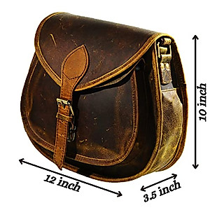 Satchel And Fable Handmade Women Leather Vintage Brown Cross Body Shoulder Bag (Small, Brown)