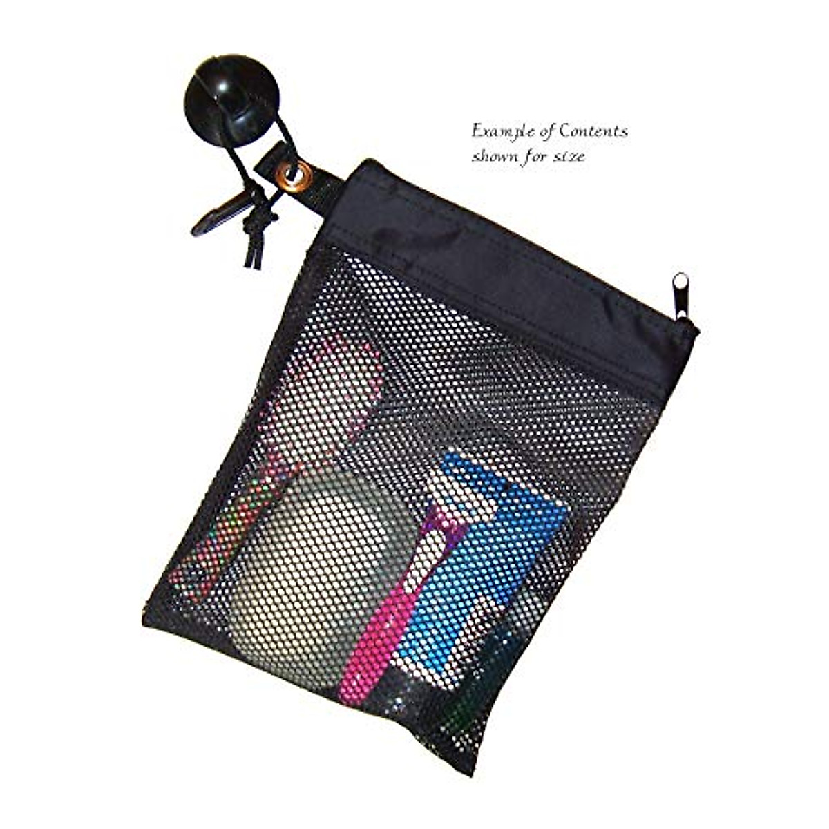 Mesh Caddy, Quick Dry Shower Tote Bag Hanging Toiletry and Bath Organizer with Suction Cup Clip Cord, Black, Rugged - Better Made in USA