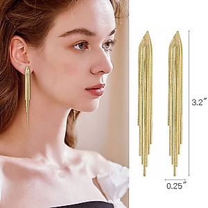 Gold Long Tassel Earrings for Women