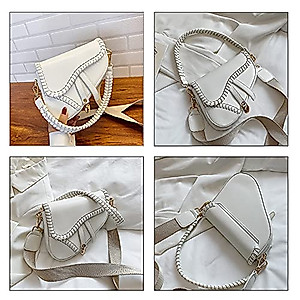 PURFANREE Women Trendy Saddle Shoulder Bag Clutch Purse Underarm Handbag Satchel HandBag Crossbody Bag