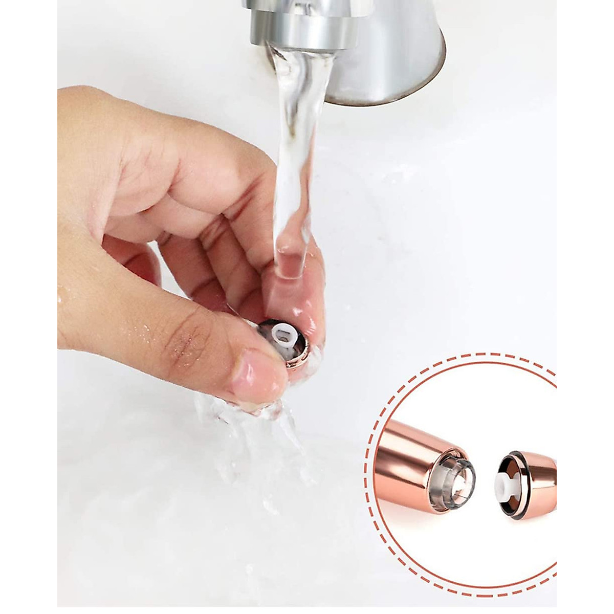 2 in 1 Eyebrow Trimmer Facial Hair Remover Electric Razor for Women Pubic Hair Bikini Shaver Epilator for Face Peach Fuzz Lips Painless Rechargeable Portable