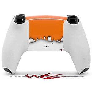 WraptorSkinz Skin Wrap compatible with Sony PS5 DualSense Controller Ripped Colors Orange White (CONTROLLER NOT INCLUDED)