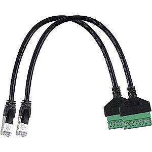 Jienk 2Pcs RJ45 Male to 8 Pins Screw Terminal Block Adapter for Cat5 Cat6 Cat7 Ethernet Extender CCTV Digital Internet,RJ45 Male Plug to 8pins Terminal Ethernet Connector