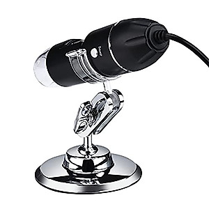 N/A Adjustable 1600X 3 in 1 USB Digital Microscope Type-C Electronic Microscope Camera for 8 LED Zoom Magnifier (Color : Black, Size : 1600X)