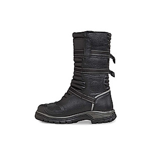 WORKLAND 77415 Motorcycle Boots for Men - Leather Boots with Protections - Work Boots For Men - Rubber Sole Slip Resistant and Reflective Motorcycle Riding Boots - Botas para Motocicleta Hombre