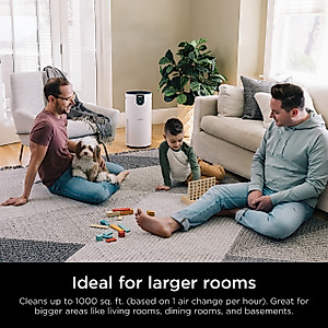 Shark Air Purifier for Home Large Room, Clean Sense Technology, HEPA Air Filter, 1000 Sq Ft, Kitchen, Captures 99.98% of Particles, Pet Dander, Pollutants, Dust, Smoke, Allergens & Smells, HP201