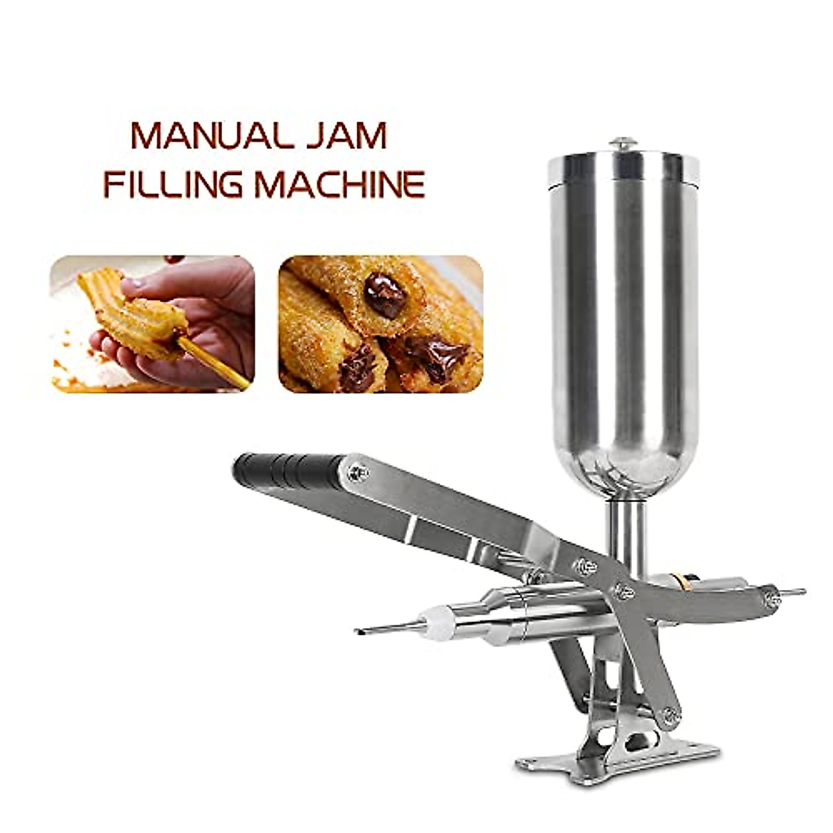 4.5L Manual Jam Filling Machine, Vertical Donuts Filler, Commercial Paste Liquid Churro Cream Fillers for Restaurants, Bakery, CE/FCC