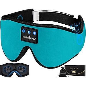 MUSICOZY Sleep Headphones Bluetooth Sports Headband, Wireless Music Sleeping Headphones Sleep Eye Mask Earbuds for Side Sleepers Workout Running Insomnia Travel Yoga Office, Pack of 2