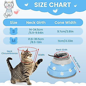 HAPPY HACHI Cat Cone Collar, Adjustable Cat Recovery Collar, Soft Pet Cone After Surgery Recovery Lightweight Elizabethan Collars for Kitten Puppy Anti Scratch