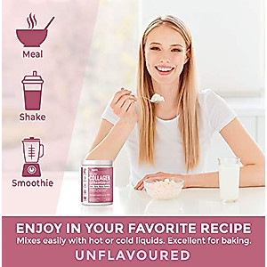 Multi Collagen Peptides Powder Supplement Types I, II, III, V, X - 5 Hydrolyzed Collagen Peptides– For Skin Hair Nails Joints –Triple Refined for Easy Mixing, Non-GMO Dairy Gluten-Free, Unflavored