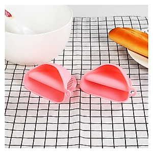 Oven Mitts Gadgets Rubber Oven Mitts 2pcs Thicken Grill Gloves BBQ Gloves Bowl Pot Clips Kitchen Gadgets for Baking Cooking (Color : A)