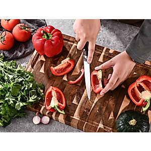 AOKEDA 16-Piece Kitchen Knife Set with Block, High Carbon German Steel, with Sharpener and Kitchen Shears (Natural Wenge)