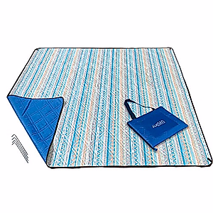 KuoSEN Outdoor Picnic Blanket Waterproof Sandproof 79''x59'' for Person 2-4, Beach Blanket Waterproof, Machine Washable Picnic Blanket Portable, Picnic Blanket Extra Large with Spikes (Bohemia)