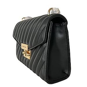 Michael Kors Small Rose Quilted Leather Shoulder Flap Bag Black