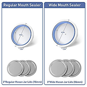 Jar Vacuum Sealer for Mason-Electric 6 in 1 Food Sealer Jar Sealer Handheld Vacuum Sealer Air Pump Kit for Wide and Regular Mouth Mason Jar Compatible with Vacuum Sealer Machine Attachment