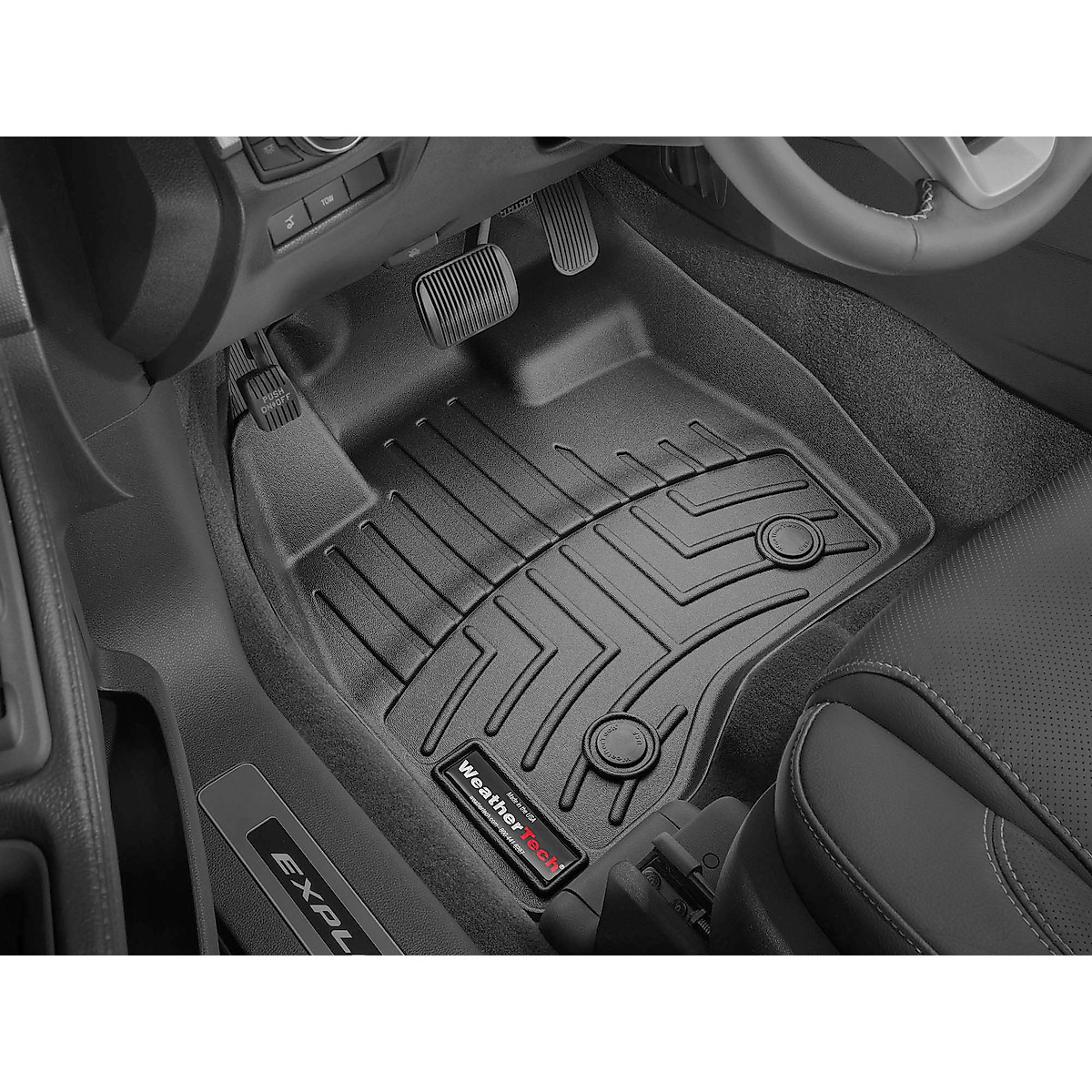 WeatherTech Custom Fit FloorLiners for Ford Explorer - 1st Row (449811), Black