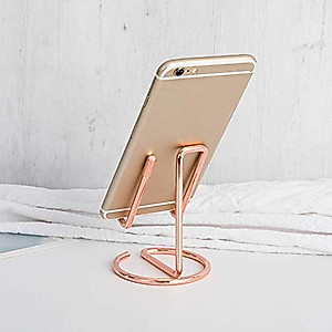 Cell Phone Iron Stand Holder, Rose Gold Universal Portable Tablets Holder, Compatible with All Mobile Phones by HubHnb (Golden)