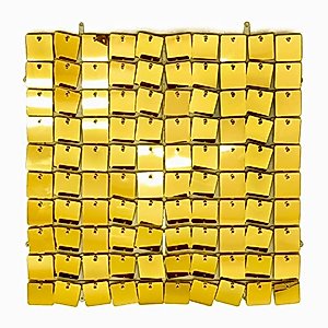 24 Panels Shimmer Wall Backdrop, UNIIDECO 24 Pieces Fiesta Decoration Large Sequin Wall Panels, Birthday Baby Shower Wedding Event Party Decor Shine Curtains, Advertising Signs Home Decor (Gold)