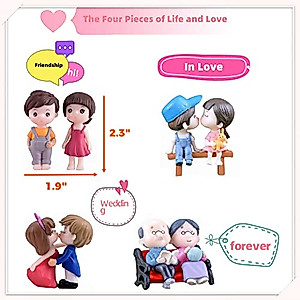 ElpizoFos 1 Set/10pcs Miniature Fairy Garden Accessories Lovers Sweetheart Garden Ornament Statue Figurines Plant Bonsai Pot Dollhouse Terrarium Landscape Cake Toppers Home Decorations Craft