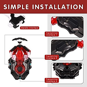 Bays Blade Battling Tops Bey Burst Spinning Starter SuperKing Booster B-177 Jet Wyvern Around Just 1D Jet Wyvern/Wyvron Toys Metal Plastic Fusion Gift with B-184 L/R Two-Way Launcher & Grip (Black)