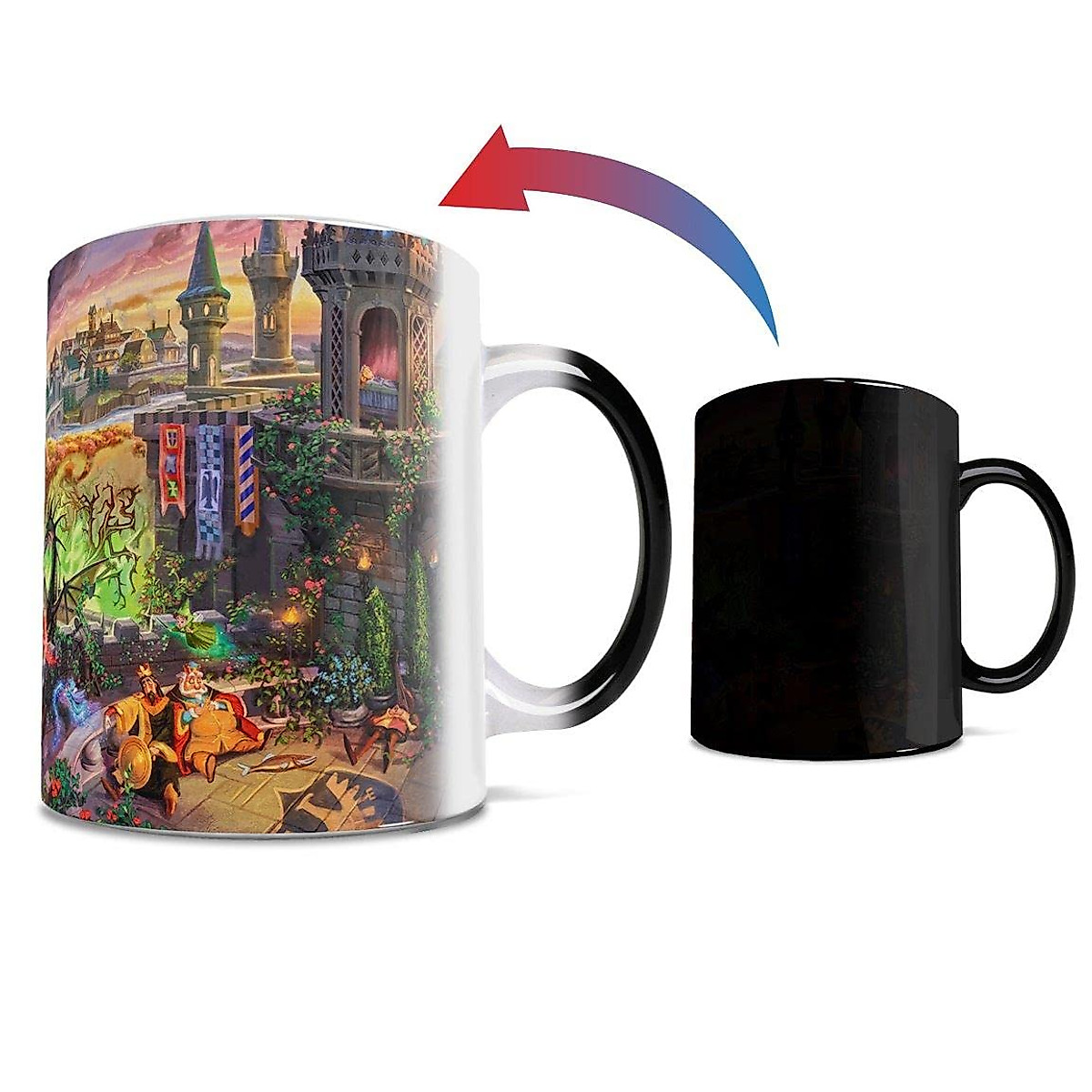 Morphing Mugs Disney – Sleeping Beauty – Maleficent’s Curse - Thomas Kinkade Studios - One 11 oz Color Changing Ceramic Mug – Image Revealed When HOT Liquid Is Added!