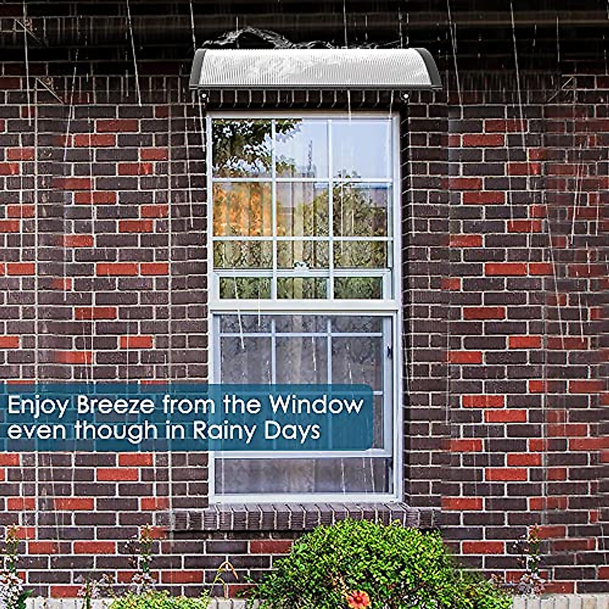 Instahibit 2 Whole 40"x40" Window Awning Door Cover UV Rain Snow Protection Outdoor Patio Canopy One-Piece Hollow Sheets