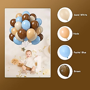 60 PCS Sage Green Dark Brown Beige Latex Balloons Set with Metallic Gold Balloons, Olive Green Gold Nude Coffee Party Balloon for Jungle Safari Woodland Birthday Decorations (Green)