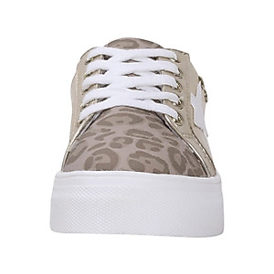 Mia Kids Big Girl's Jonny Sneakers Low Top Platform Gold/Leopard Sz. 5