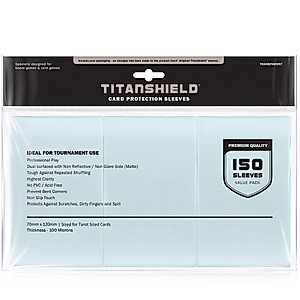 TitanShield (150 Sleeves) Clear Tarot Size Card Sleeves