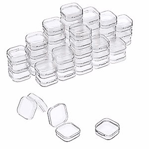 Eioflia Small Clear Storage Box Beads Storage Box Clear Plastic Storage Containers for Small Items Crafts Jewelry 50PCS Style1