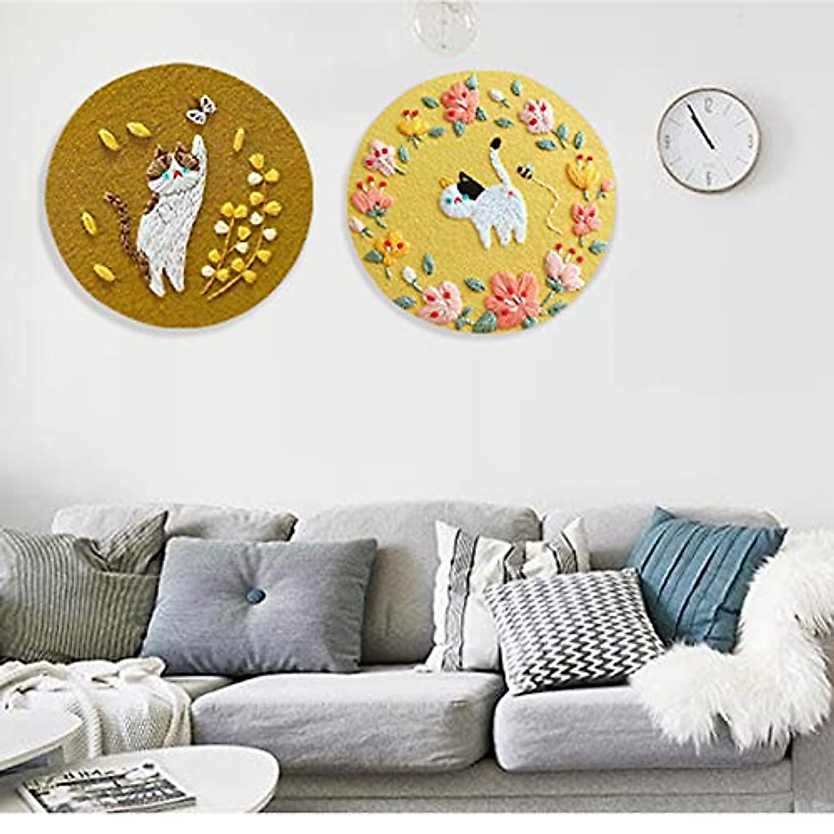 Mantouxixi Embroidery Starters Kit with Pattern & Instructionsfor Beginners, Cross Stitch Kits with Embroidery Hoops, Stamped Embroidery Cloth, Colored Threads and Needles