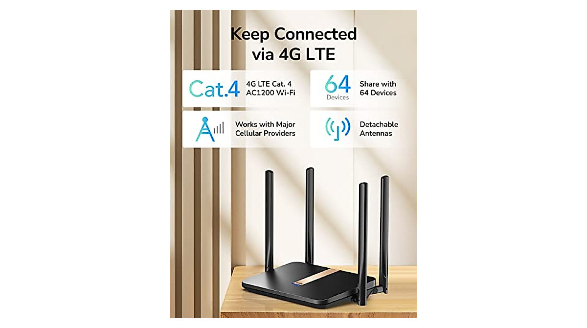 Cudy AC1200 Unlocked 4G LTE Modem Router