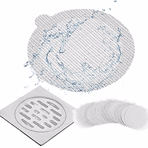 Disposable Shower Drain Hair Catcher 60 Pcs Floor Drain Sticker Round Drain Covers Dsposable Filter Patches for Drain for Bathroom Laundry and Kitchen 4 Inch
