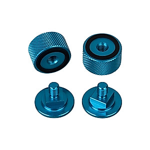 3mirrors Welding Hood (Pipeliner) Helmet Fasteners Sky Blue Headgear Replacement Parts Accessories Screws Flip Hood Aluminum -Anodized w/Silicone Washer Non-Slip 1 Pair