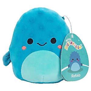 Squishmallows Original 5-Inch Refalo The Pufferfish - Official Jazwares Easter Plush - Collectible Soft & Squishy Mini Basket Stuffer Stuffed Animal Toy - Gift for Kids, Girls & Boys