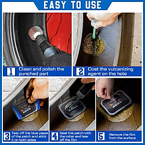 Tallew 60 Pcs Tire Patch 2.56 x 3.15 Inches Rubber Patches Radial Repair Patch Tube and Tire Plug Kit Emergency Repair Tool for Puncture Car Truck Bus Tractor Vehicle